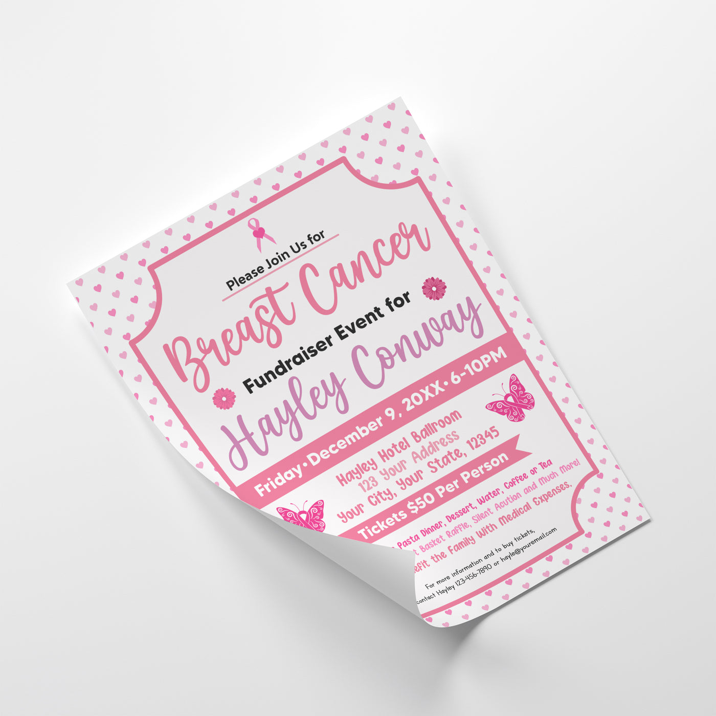 Customizable Breast Cancer Fundraiser Flyer | Awareness Month Cancer ...