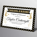 Cheerleading Sport Award Black and Gold Template | Cheerleader ...