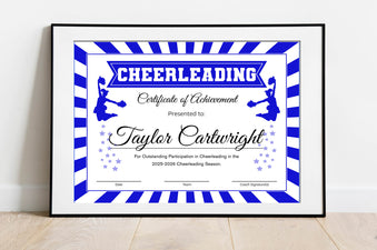 DIY Cheerleading Sport Award Certificate | Cheerleader Achievement ...