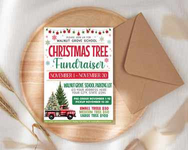 Christmas Tree Fundraiser Flyer Template | PTO PTA Church Community ...