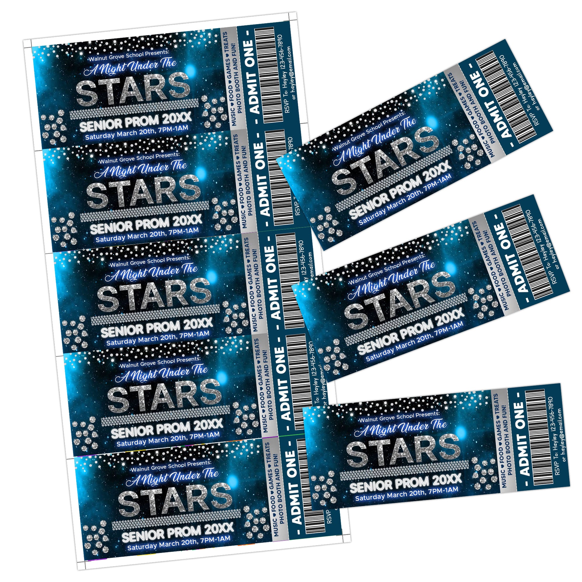Customizable A Night Under The Stars Prom Invitation Flyer and Ticket ...