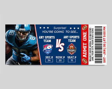 Customizable Football Game Ticket Template | Sports Game Ticket - Posh Park