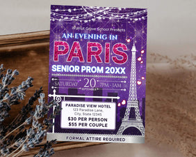 DIY An Evening in Paris Prom Ticket and Flyer Bundle | A Night in Paris ...