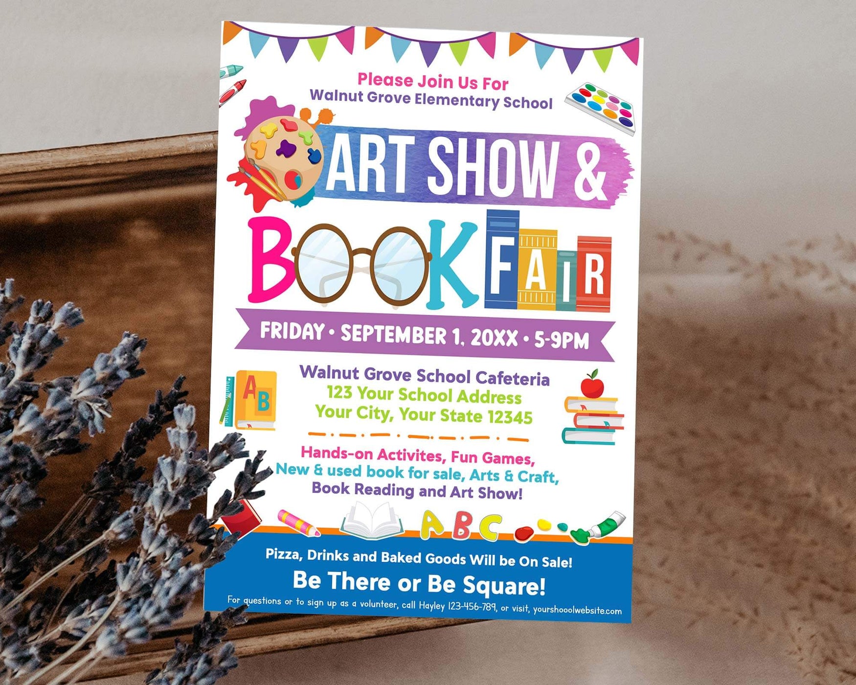 Art Show and Book Fair Flyer Template | PTA PTO School Fundraiser ...