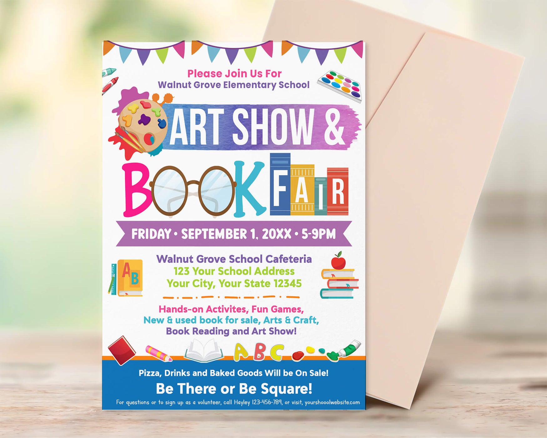 Art Show and Book Fair Flyer Template | PTA PTO School Fundraiser ...