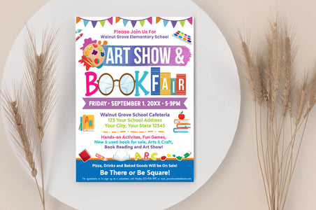 Art Show and Book Fair Flyer Template | PTA PTO School Fundraiser ...