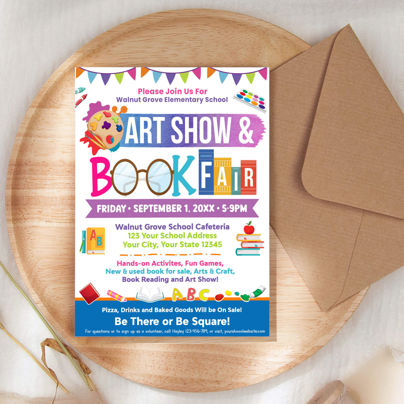 Art Show and Book Fair Flyer Template | PTA PTO School Fundraiser ...