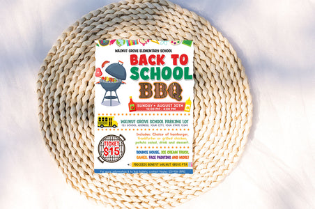 DIY Back To School BBQ Flyer | School Cookout BBQ Party Flyer Invite ...