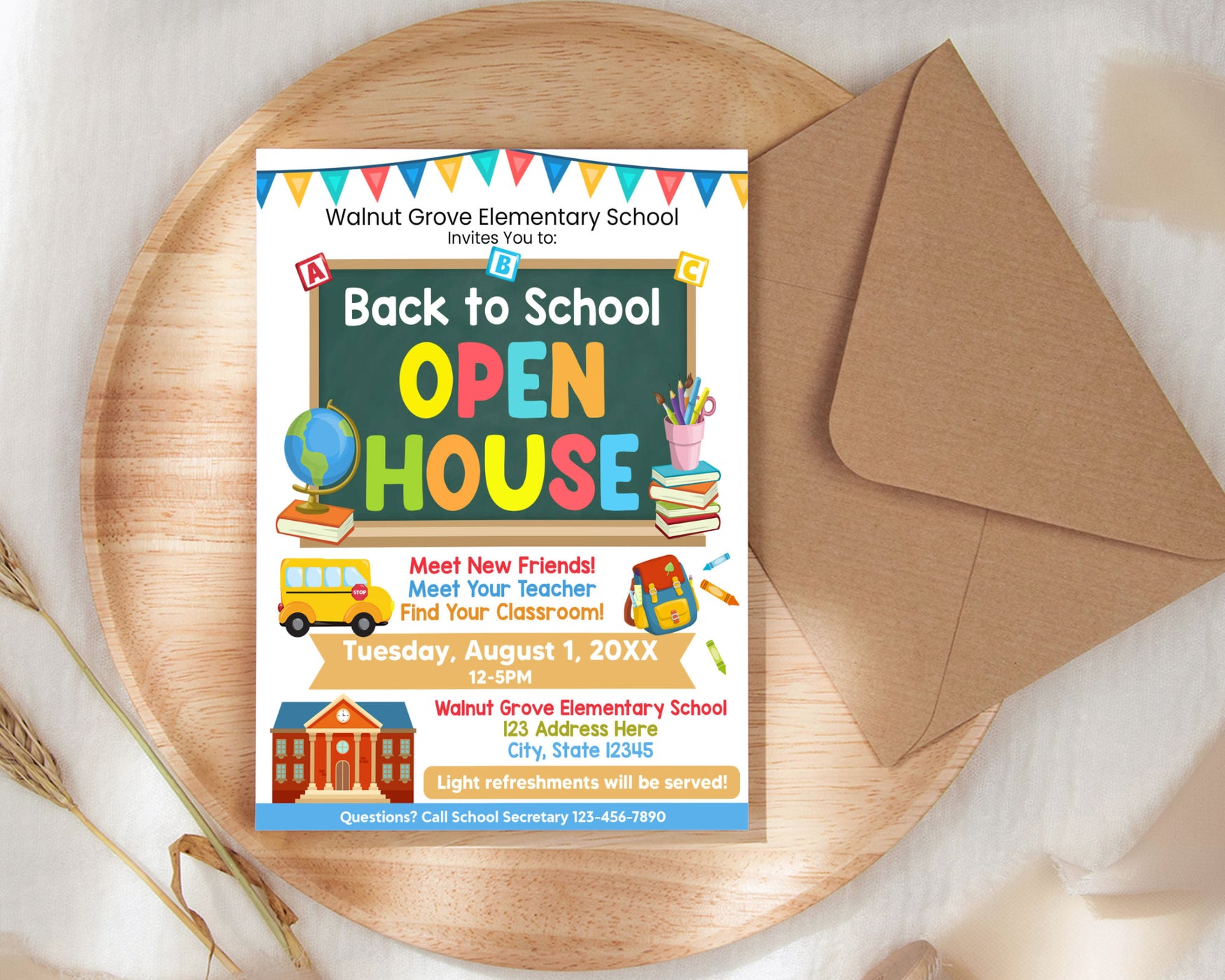 Customizable Back To School Open House Fundraiser Flyer | PTO PTA ...