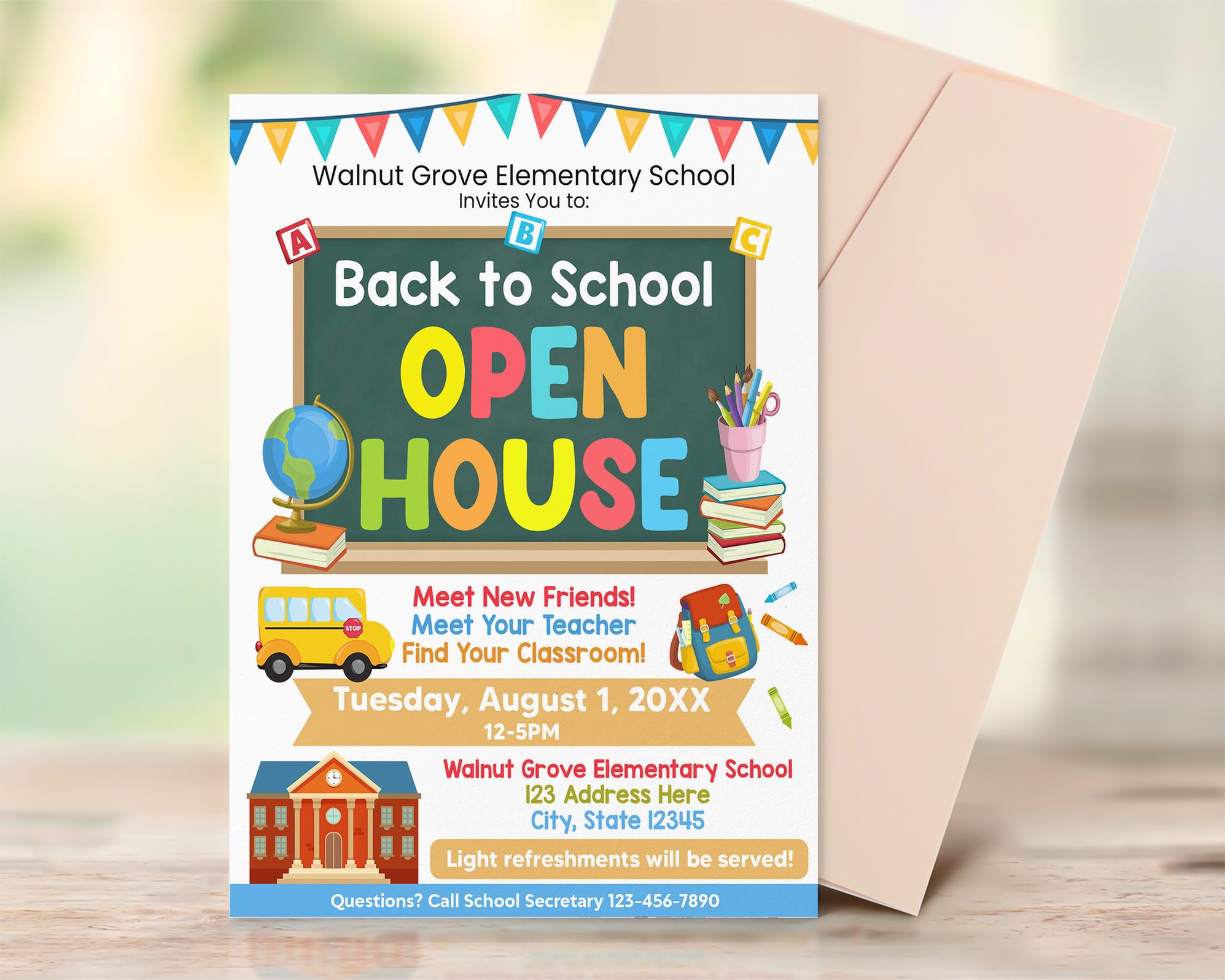 Customizable Back To School Open House Fundraiser Flyer | PTO PTA ...