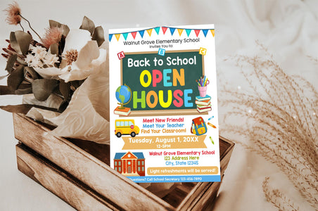 Customizable Back To School Open House Fundraiser Flyer | PTO PTA ...