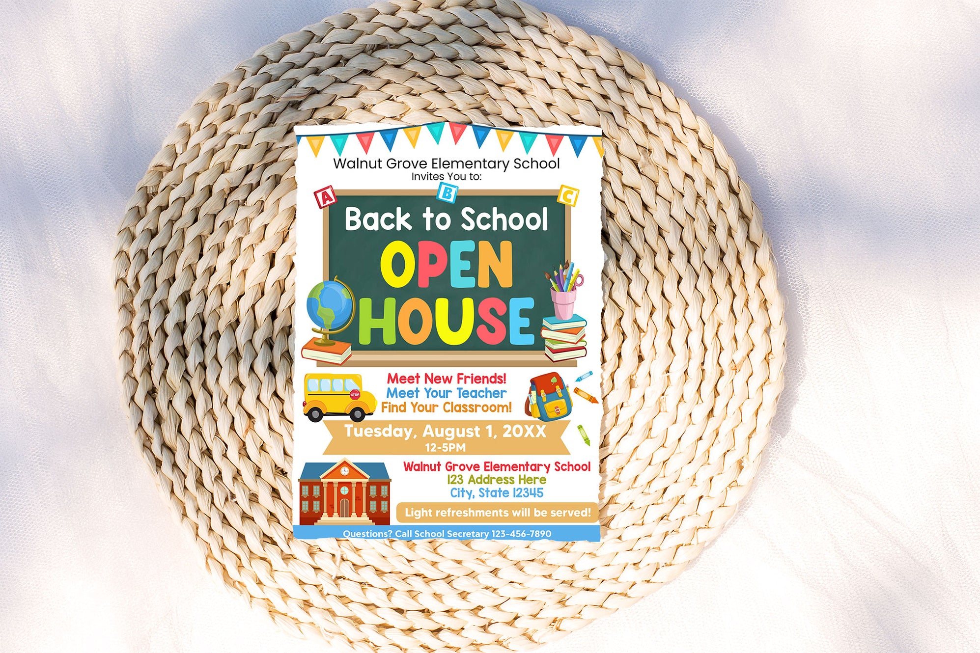 Customizable Back To School Open House Fundraiser Flyer | PTO PTA ...