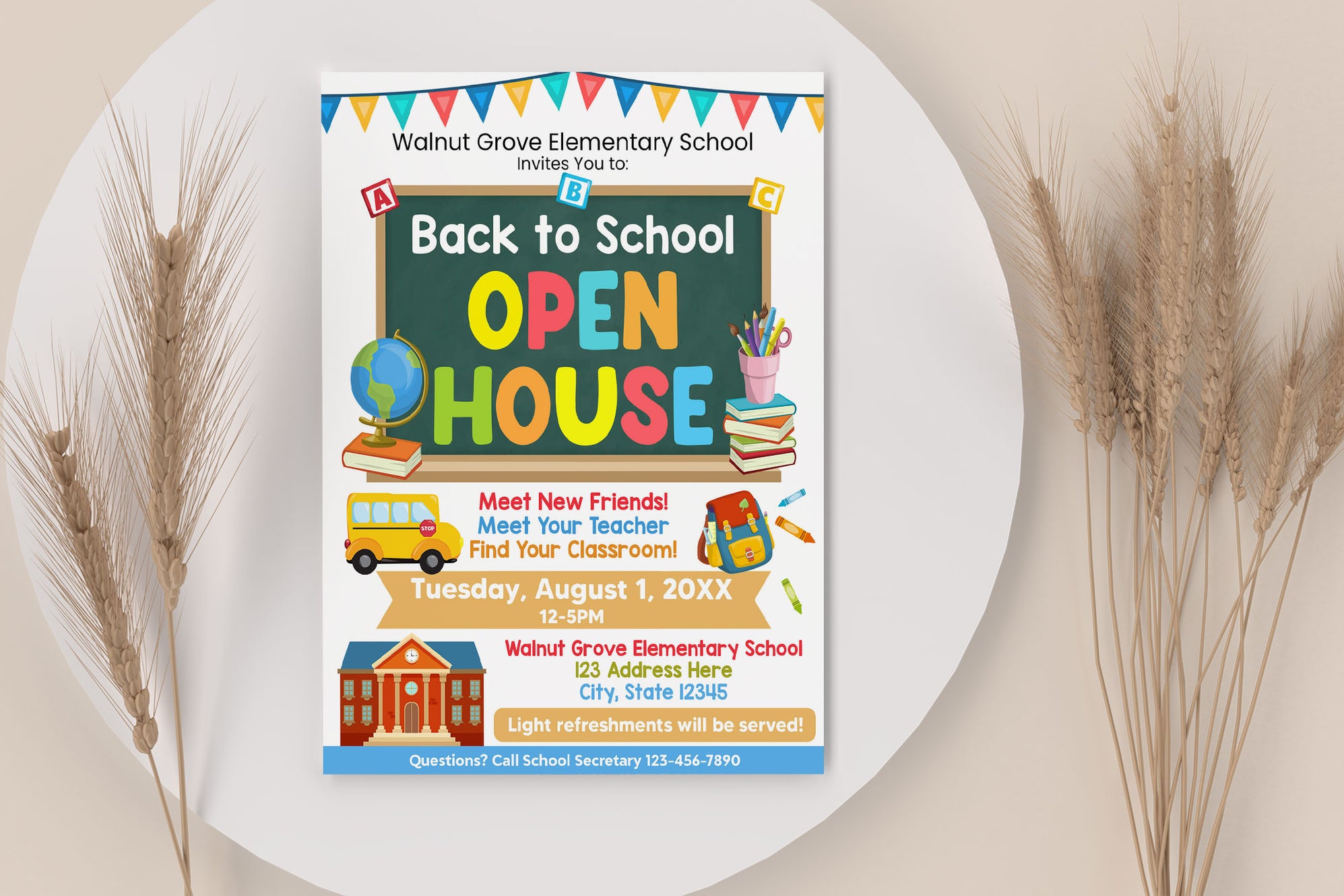 Customizable Back To School Open House Fundraiser Flyer | PTO PTA ...