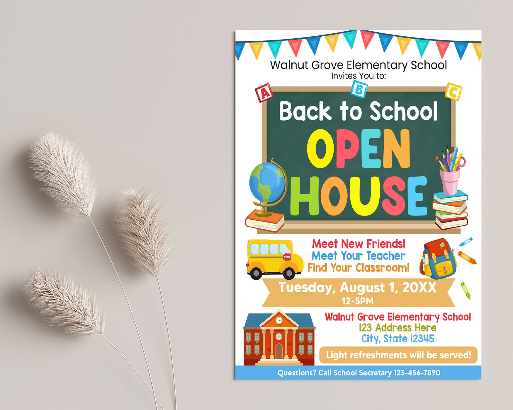 Customizable Back To School Open House Fundraiser Flyer | PTO PTA ...