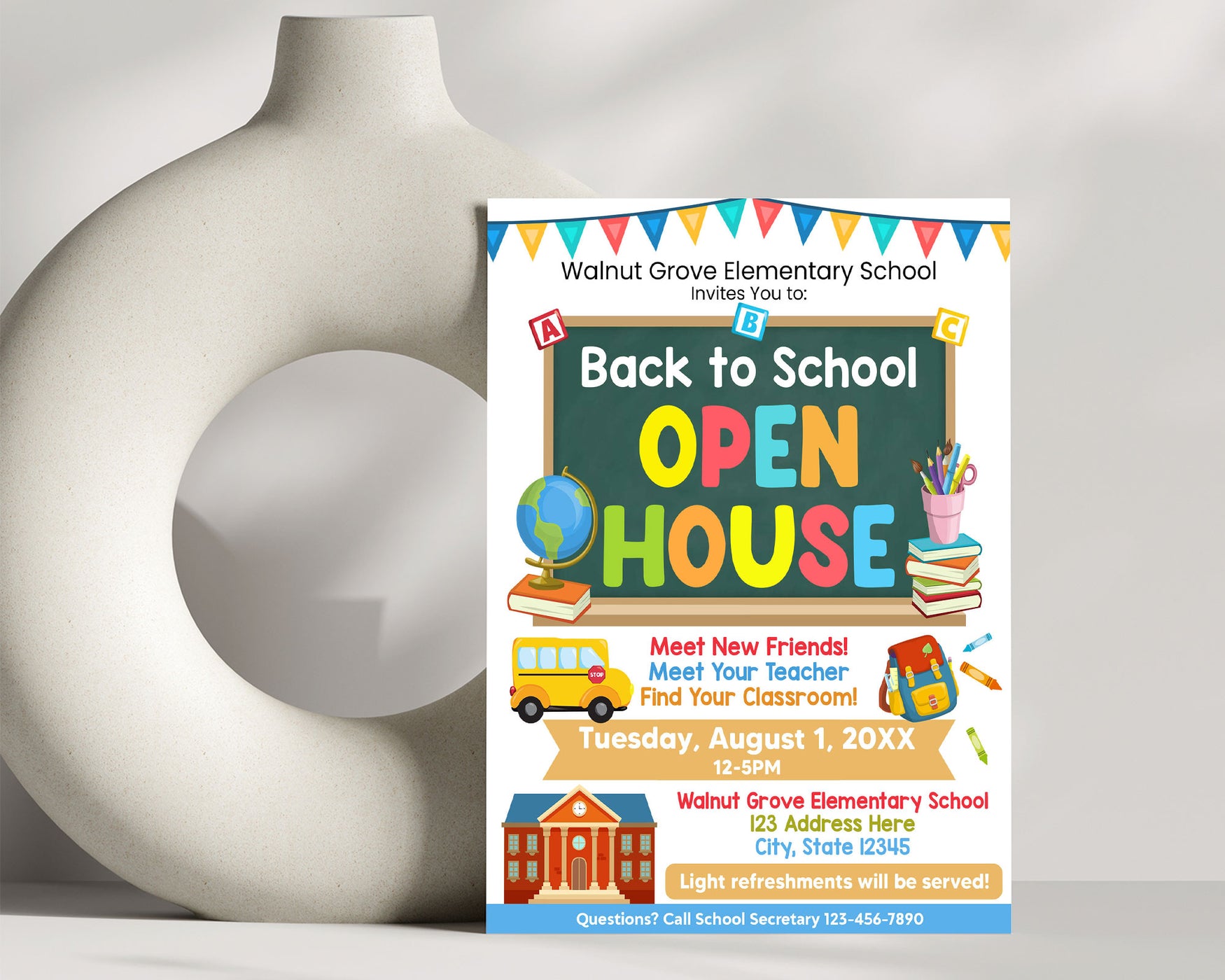 Customizable Back To School Open House Fundraiser Flyer | PTO PTA ...