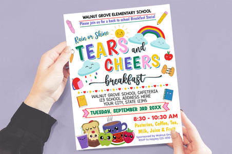 DIY Tears and Cheers Breakfast Flyer | Back to School Flyer Template ...