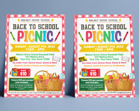 Customizable Back To School Picnic Flyer | PTO PTA Back To School Event ...