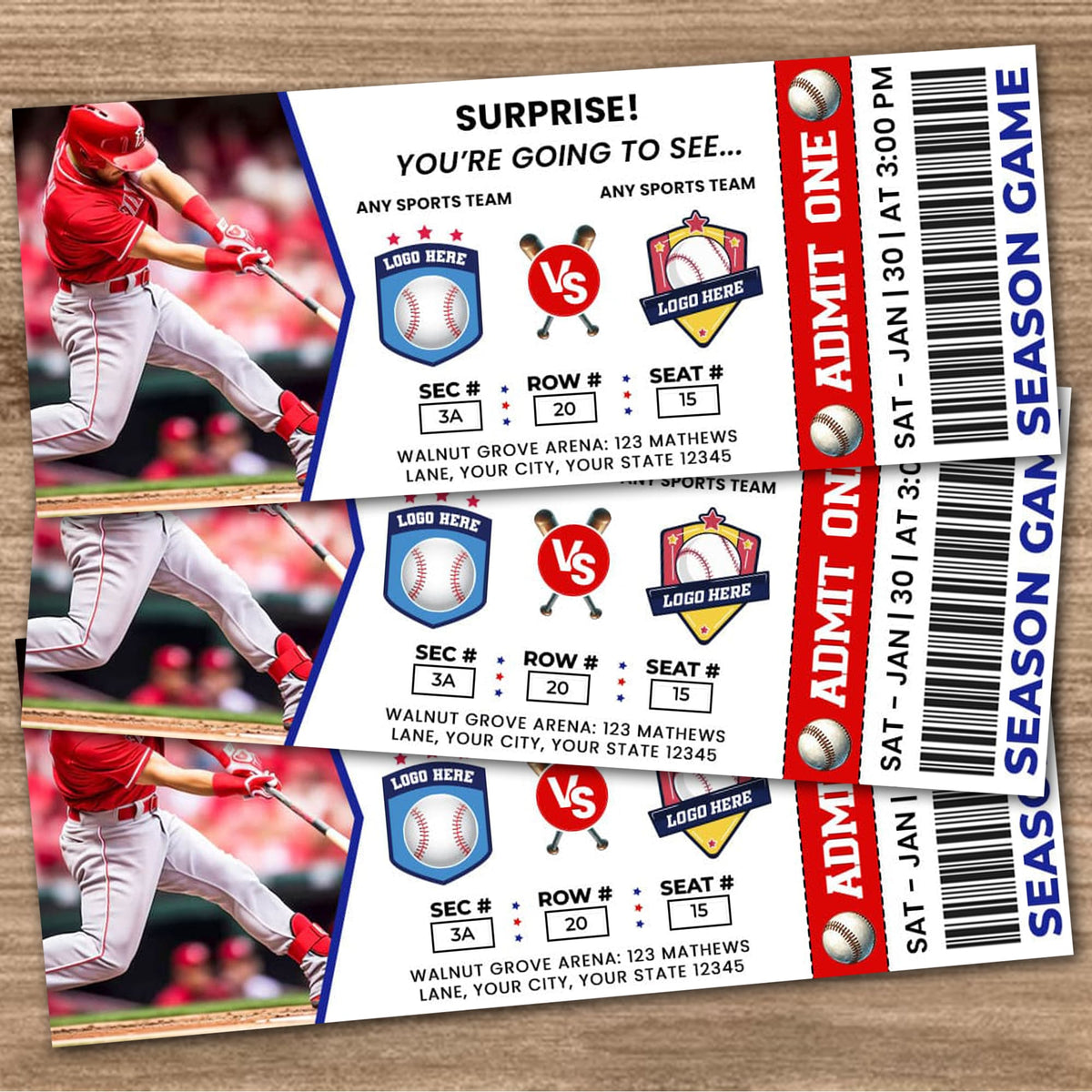 DIY Baseball Sports Event Ticket | Sports Game Stub Ticket Template ...