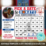DIY Basketball Sports Donation Calendar | Pick a Date to Donate School ...