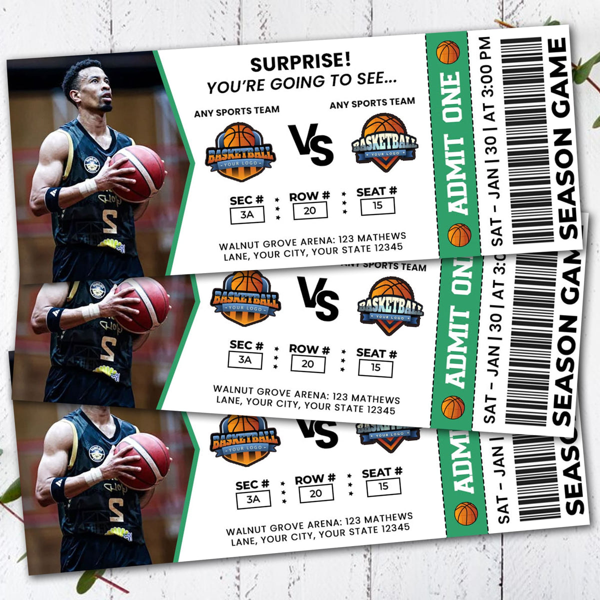 DIY Sports Event Ticket | Basketball Game Stub Ticket Template - Posh Park