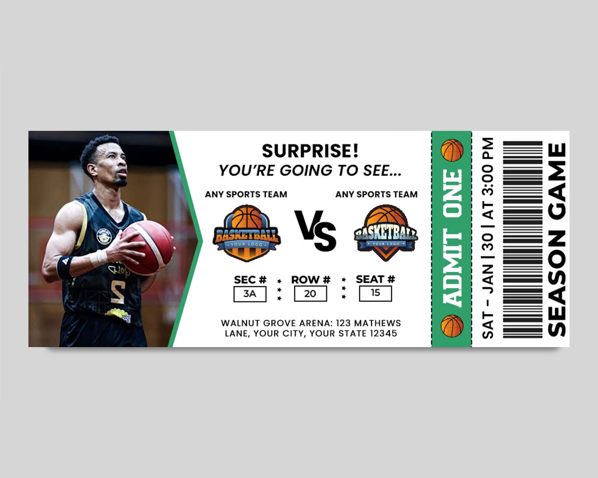 DIY Sports Event Ticket | Basketball Game Stub Ticket Template - Posh Park