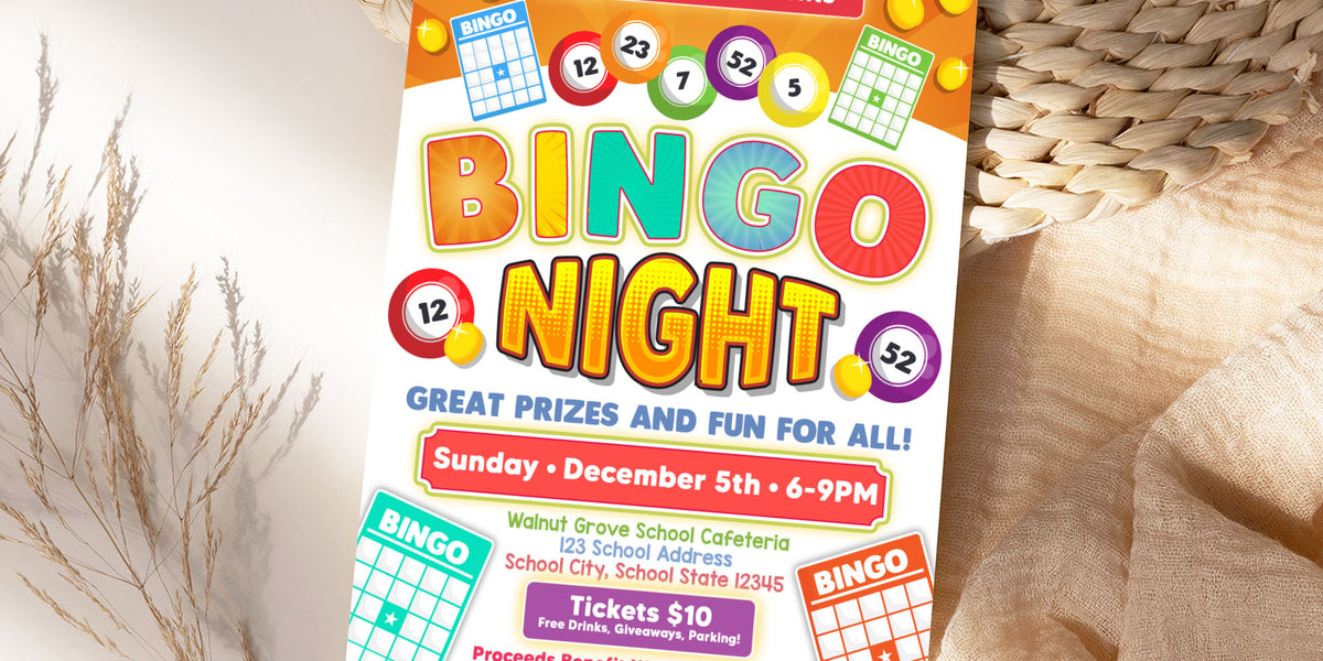 DIY Bingo Night Invite Flyer Template | Family School PTA PTO ...