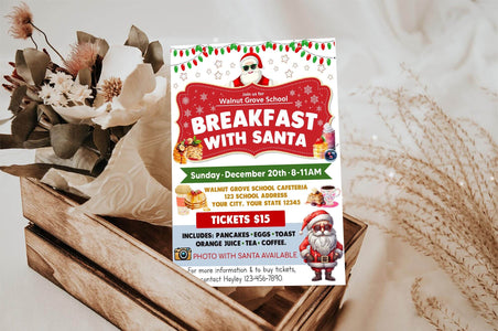 DIY Breakfast With Santa Flyer | School PTA PTO Christmas Fundraiser ...