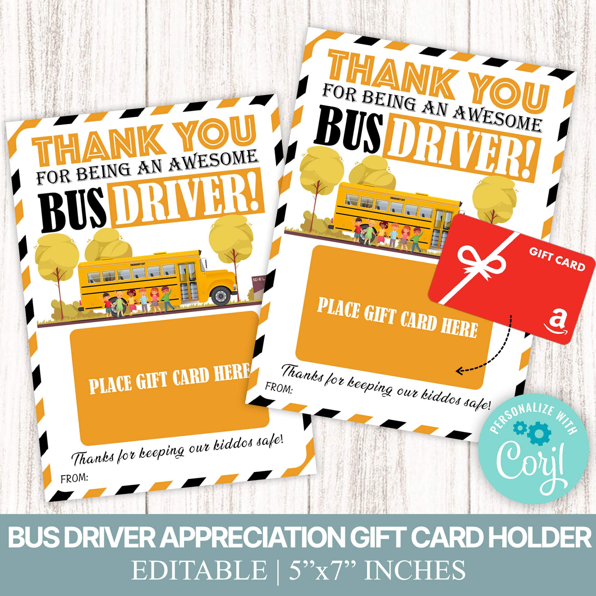 Customizable Bus Driver Gift Card Holder | School Bus Driver ...