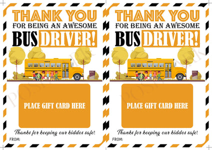 Customizable Bus Driver Gift Card Holder | School Bus Driver ...