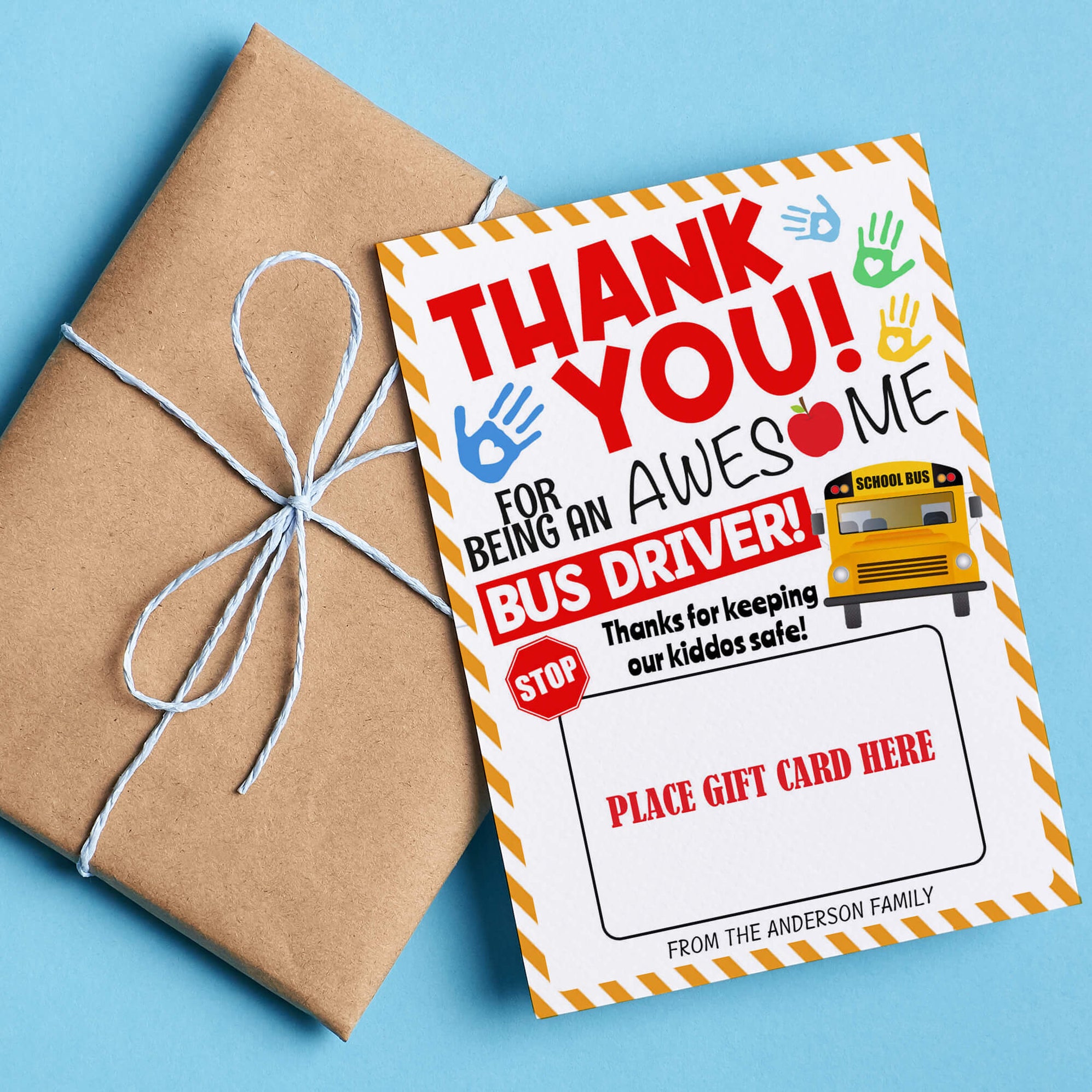 DIY Bus Driver Appreciation Gift Card Holder Template | School Bus ...