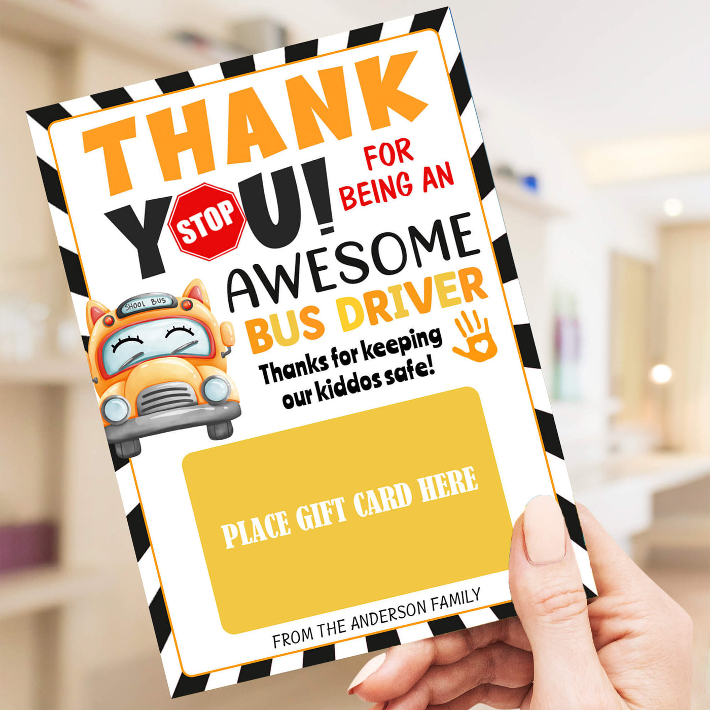 Bus Driver Appreciation Gift Card Holder | School Bus Driver Thank You ...