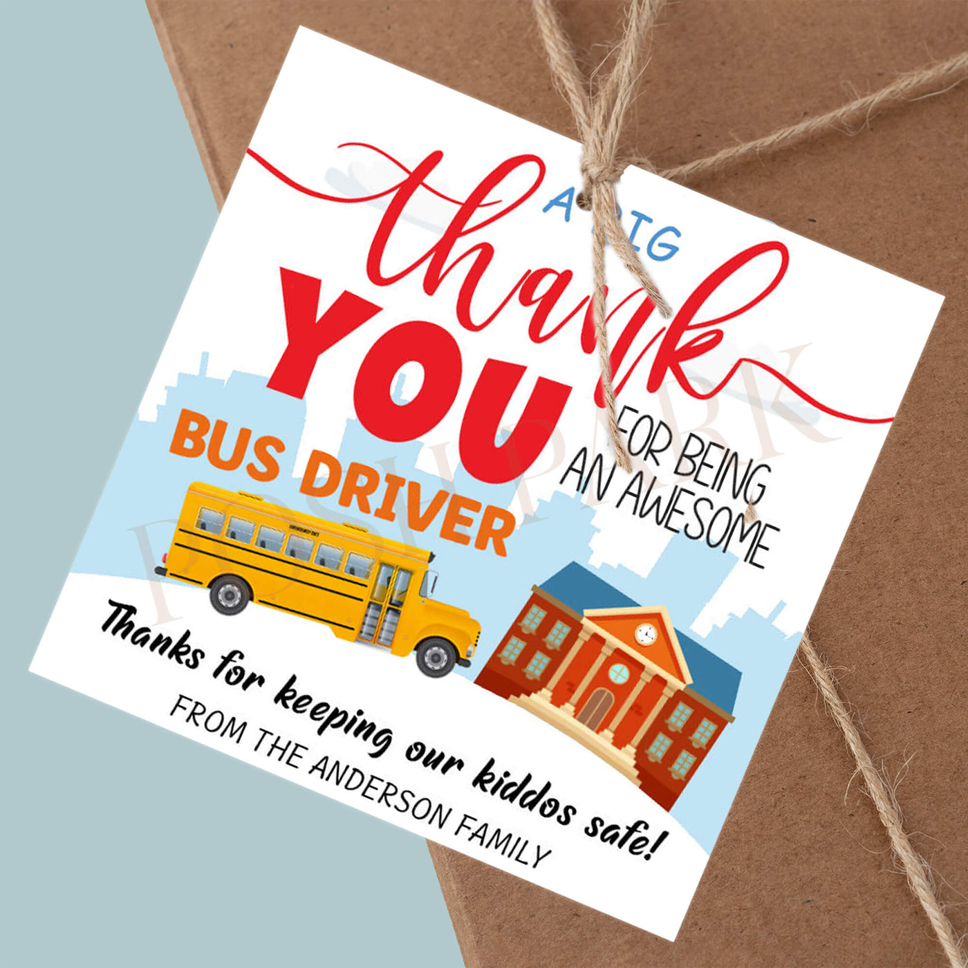 Bus Driver Appreciation Gift Favor Tag | School Bus Driver Thank You ...