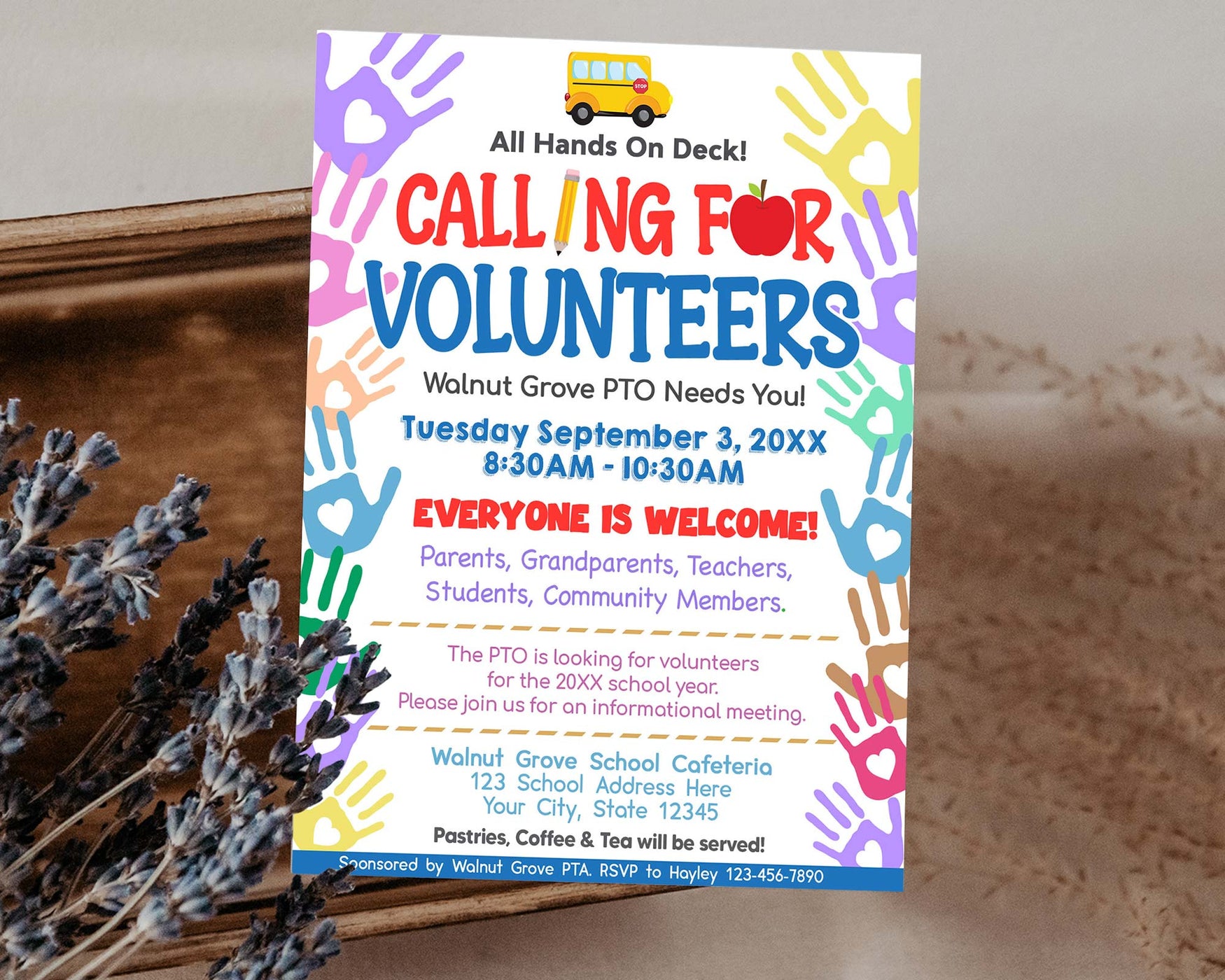 Customizable Calling For Volunteers Invite Flyer | PTO PTA Volunteer ...