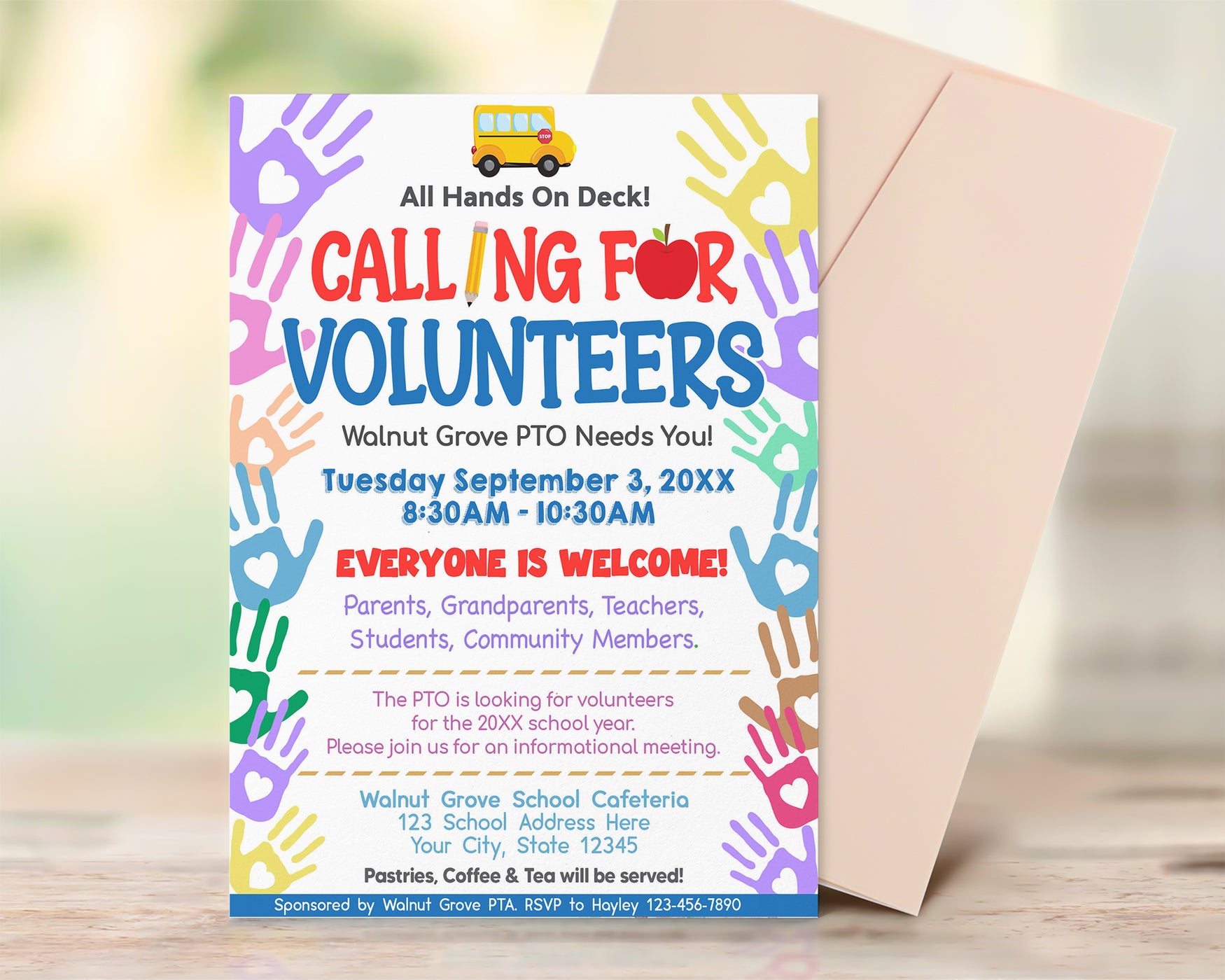 Customizable Calling For Volunteers Invite Flyer | PTO PTA Volunteer ...