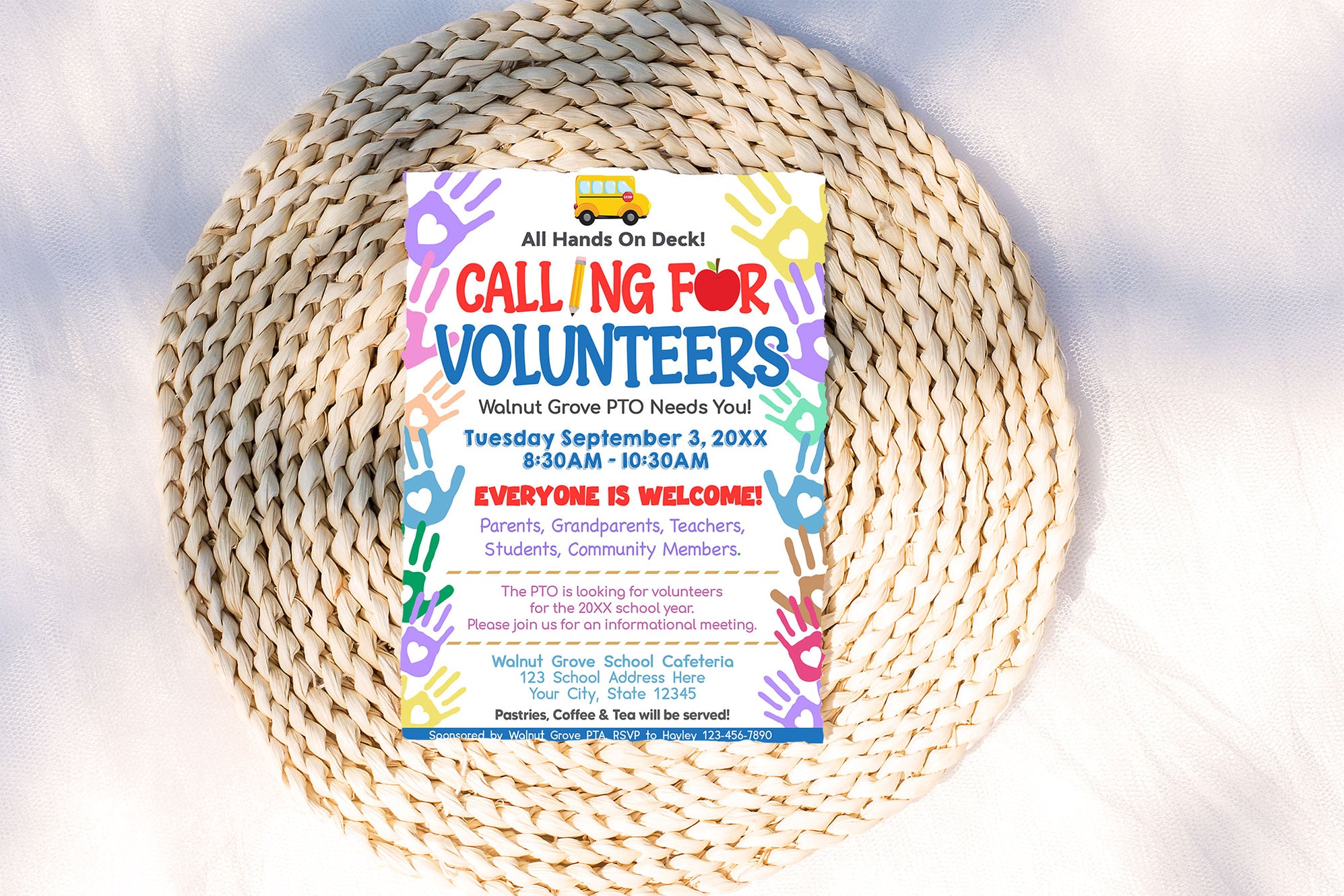 Customizable Calling For Volunteers Invite Flyer | PTO PTA Volunteer ...