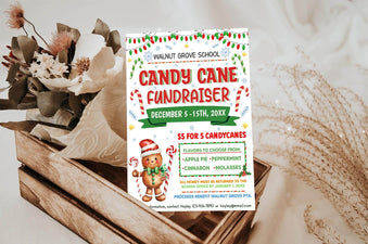 DIY Candy Cane Fundraiser Flyer Template | Holiday Christmas Fundraiser ...