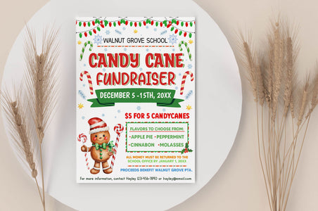 DIY Candy Cane Fundraiser Flyer Template | Holiday Christmas Fundraiser ...