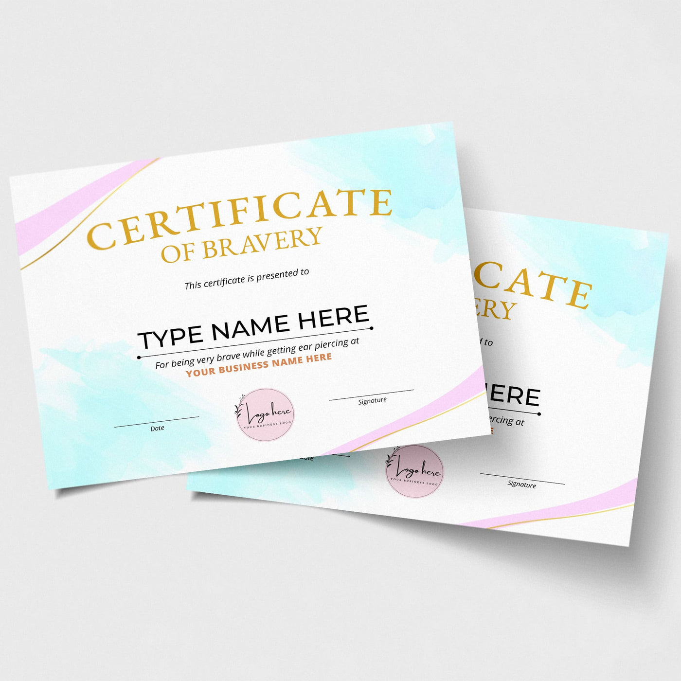 Editable Certificate of Bravery and Courage Award Template — Posh Park