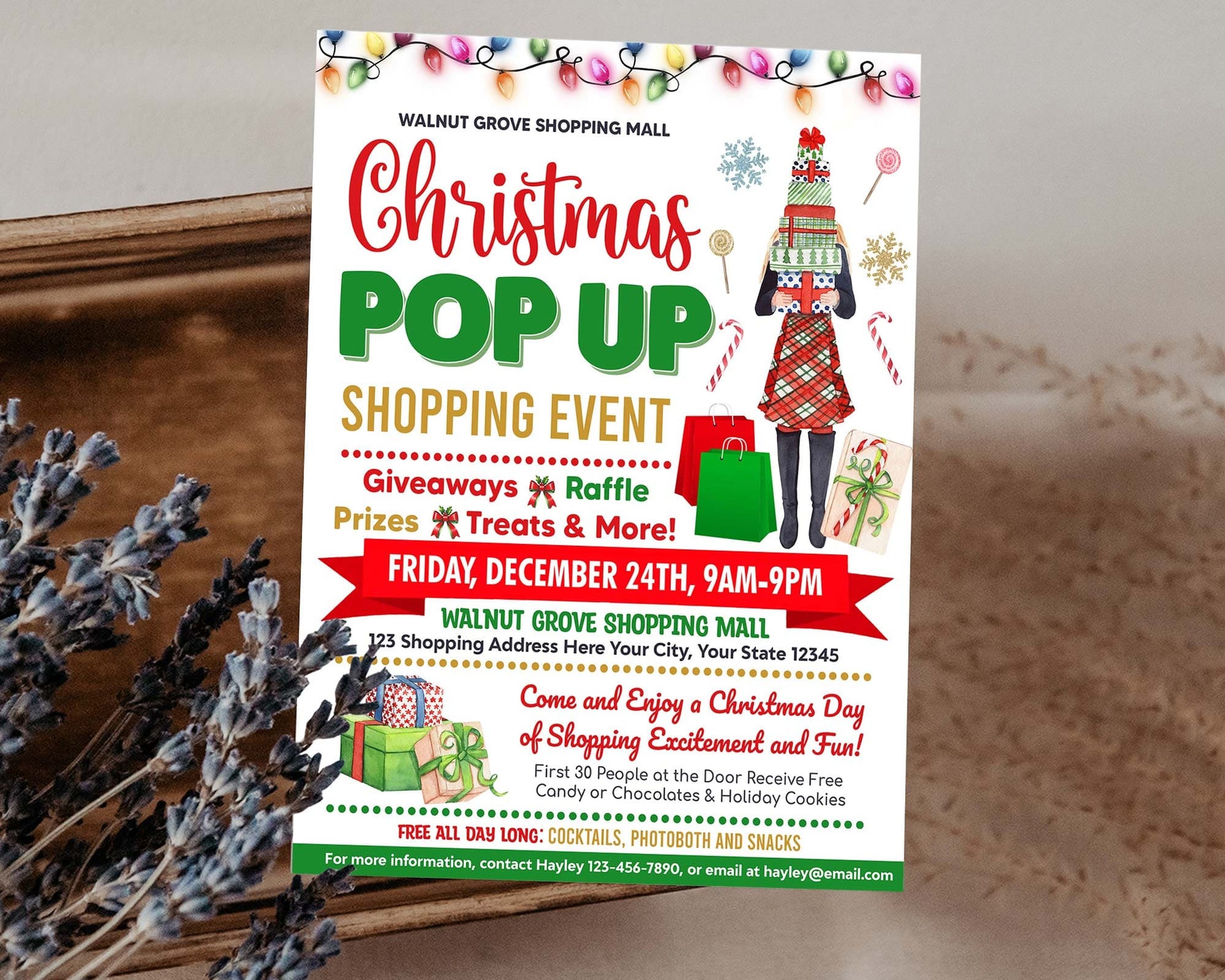 Customizable Christmas Pop-Up Event Flyer Printable - Posh Park