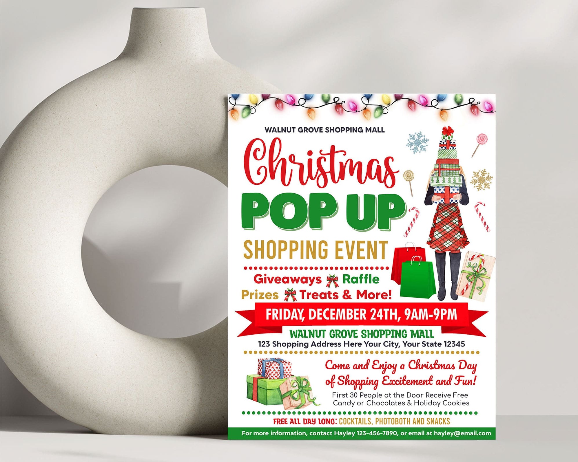 Customizable Christmas Pop-Up Event Flyer Printable - Posh Park