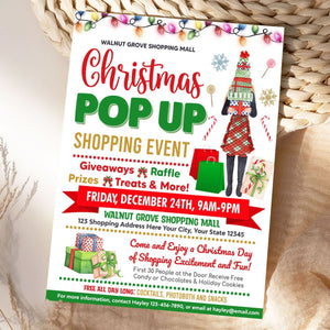Customizable Christmas Pop-Up Event Flyer Printable - Posh Park