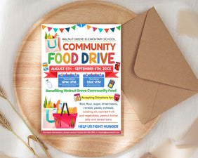 Customizable Community Food Drive Flyer Template | Fundraiser Flyer ...