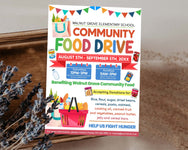 Customizable Community Food Drive Flyer Template | Fundraiser Flyer ...