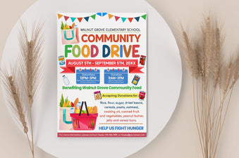 Customizable Community Food Drive Flyer Template | Fundraiser Flyer ...