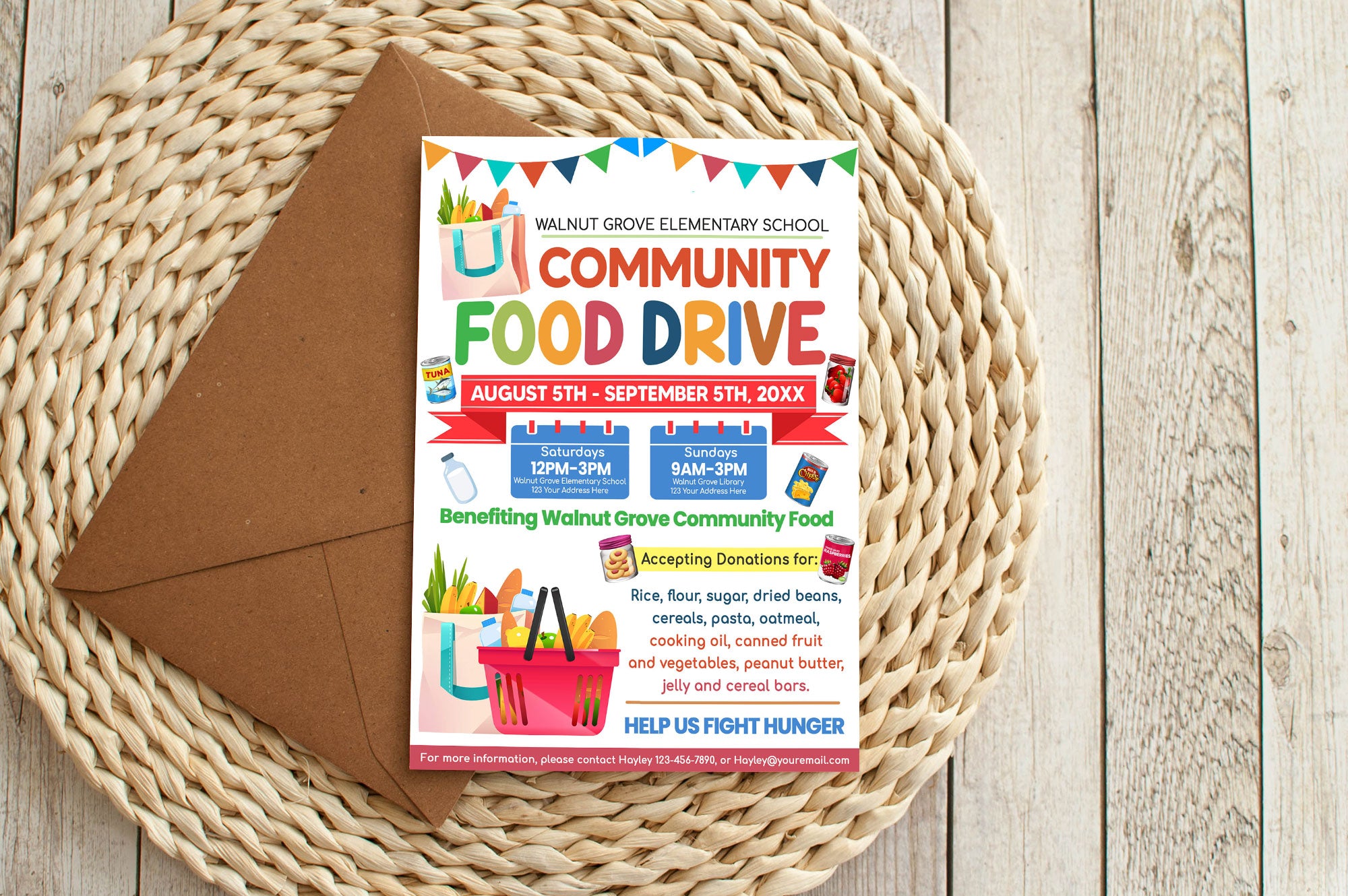 Customizable Community Food Drive Flyer Template | Fundraiser Flyer ...