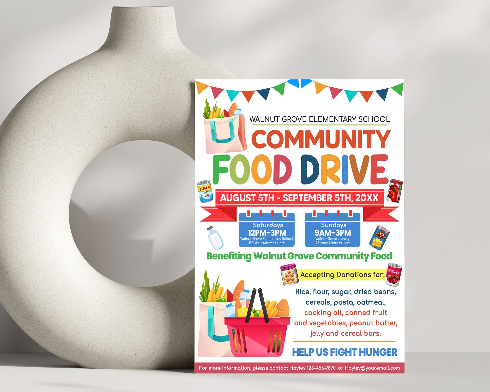 Customizable Community Food Drive Flyer Template | Fundraiser Flyer ...