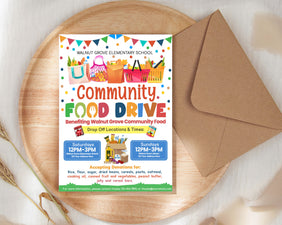 DIY Community Food Drive Flyer Template | Fundraising Event Flyer ...