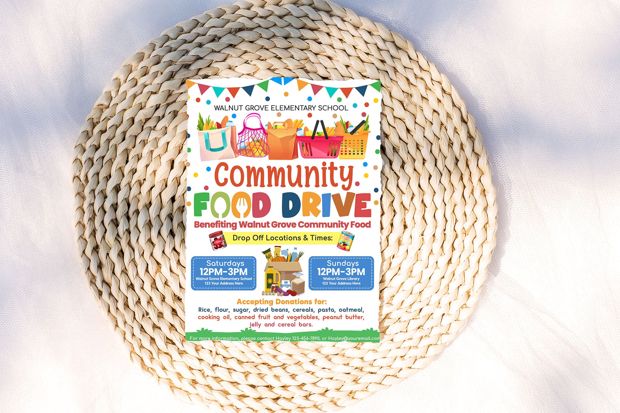 DIY Community Food Drive Flyer Template | Fundraising Event Flyer ...