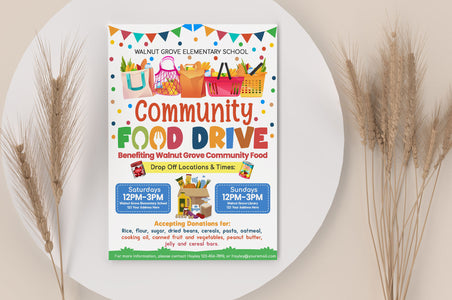 DIY Community Food Drive Flyer Template | Fundraising Event Flyer ...