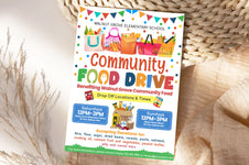 DIY Community Food Drive Flyer Template | Fundraising Event Flyer ...